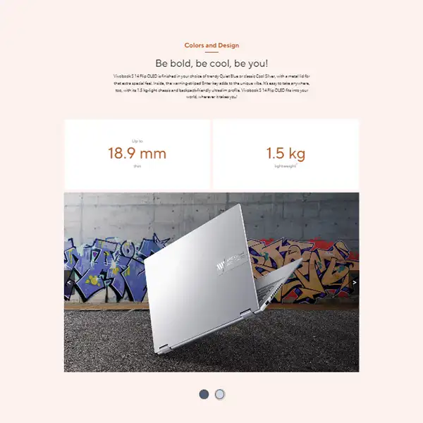 لپ تاپ ایسوس Asus Vivobook S 14 Flip OLED TN3402 | هانسل